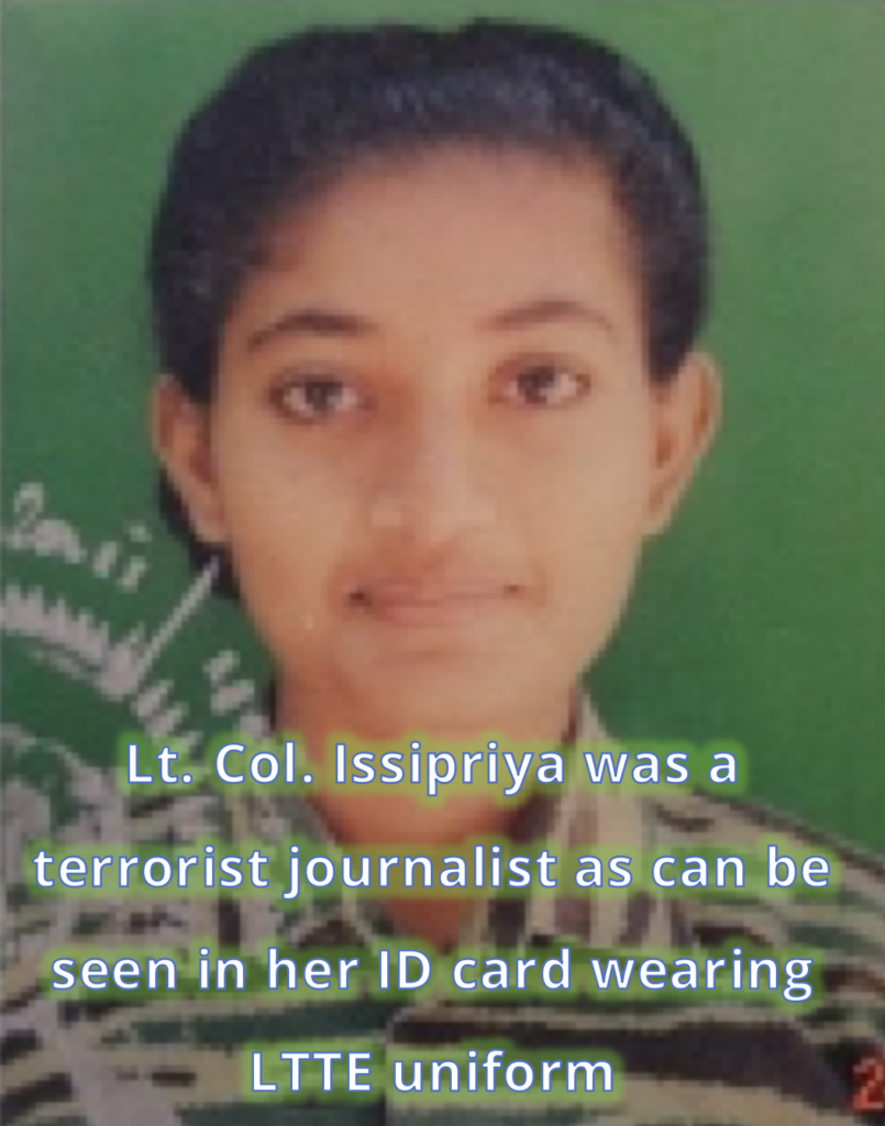 Lt. Col Issipriya is a LTTE Journalist – Would journalists like ...